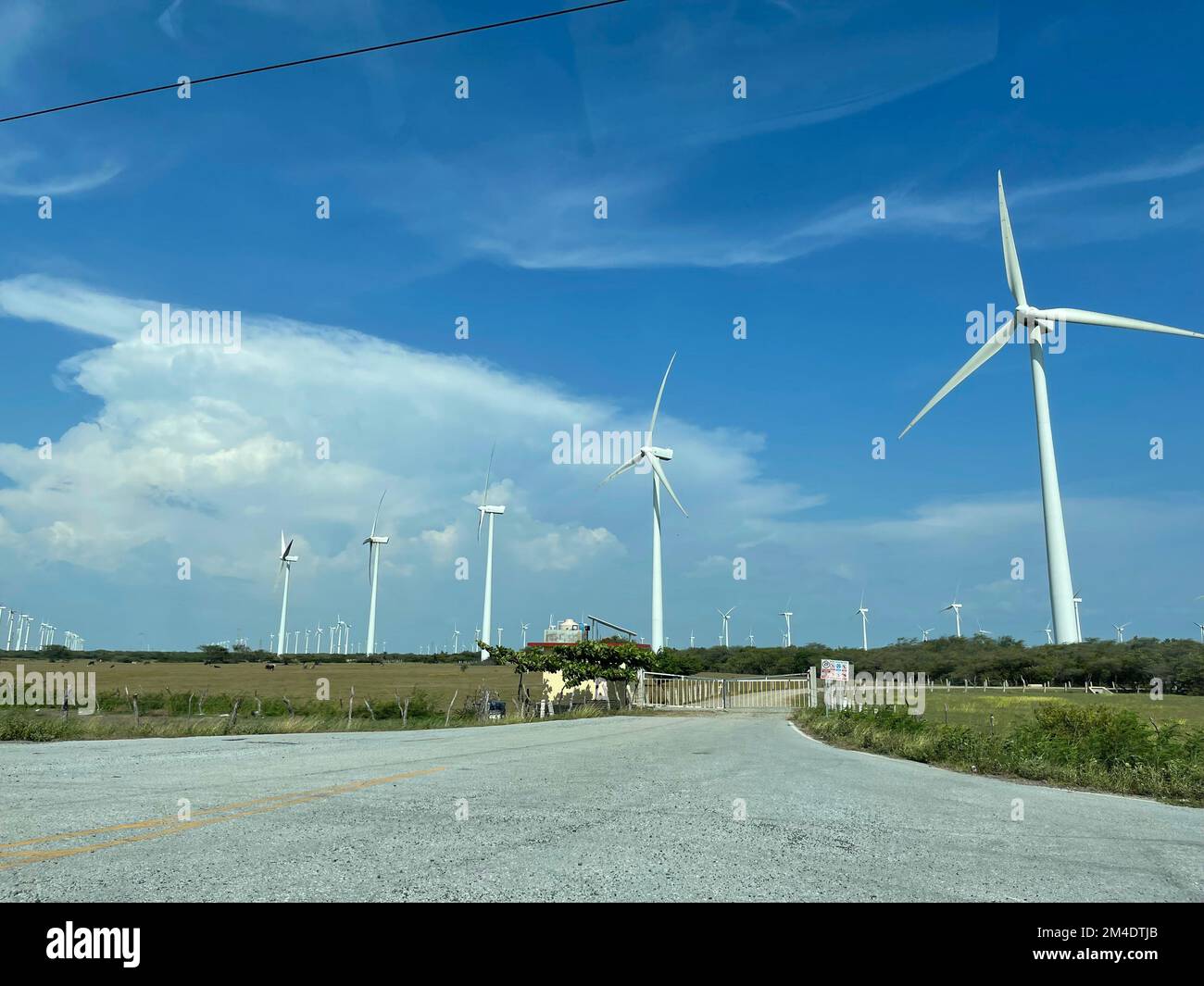 Parque Eolico, wind turbine or aerogenerators for energy in La Ventosa ...
