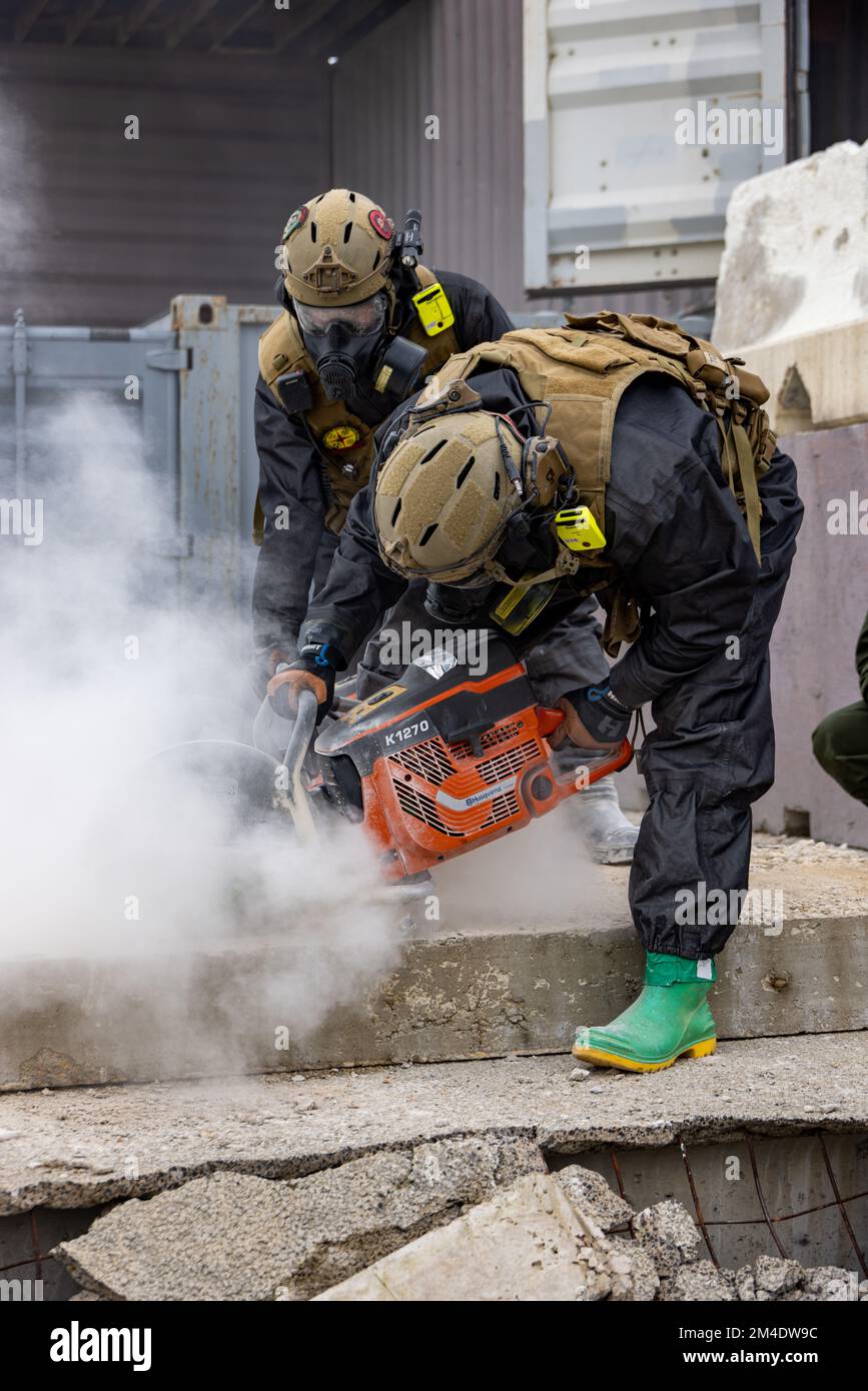 U.S. Marines assigned to the Chemical Biological Incident Response ...