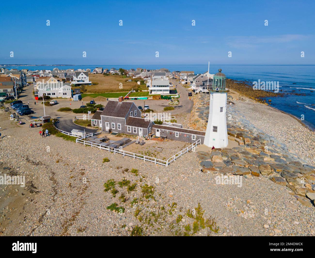 Old Scituate Lighthouse at the entrance of Scituate Harbor in town of ...