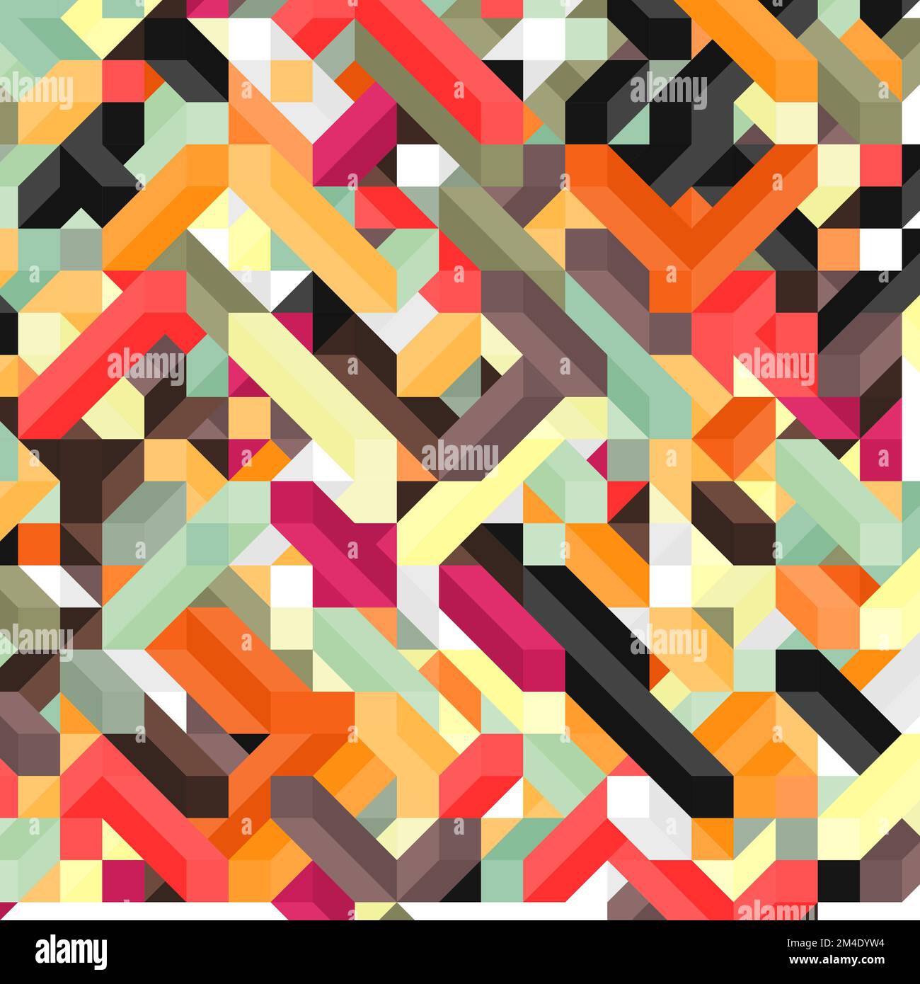 Color Dimonds illusion background generative pattern illustration Stock ...