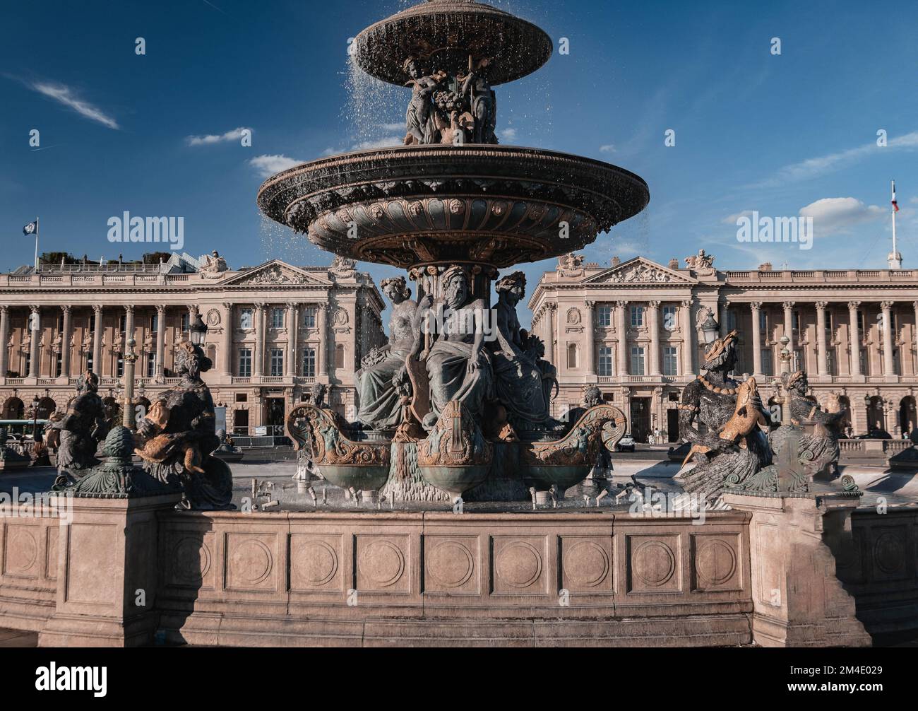 A beautiful closeup view of the Fountain of River Commerce and ...