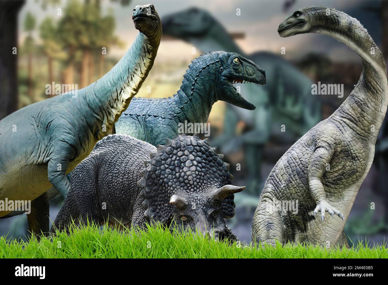 Realistic reconstruction of some dinosaur species Stock Photo - Alamy
