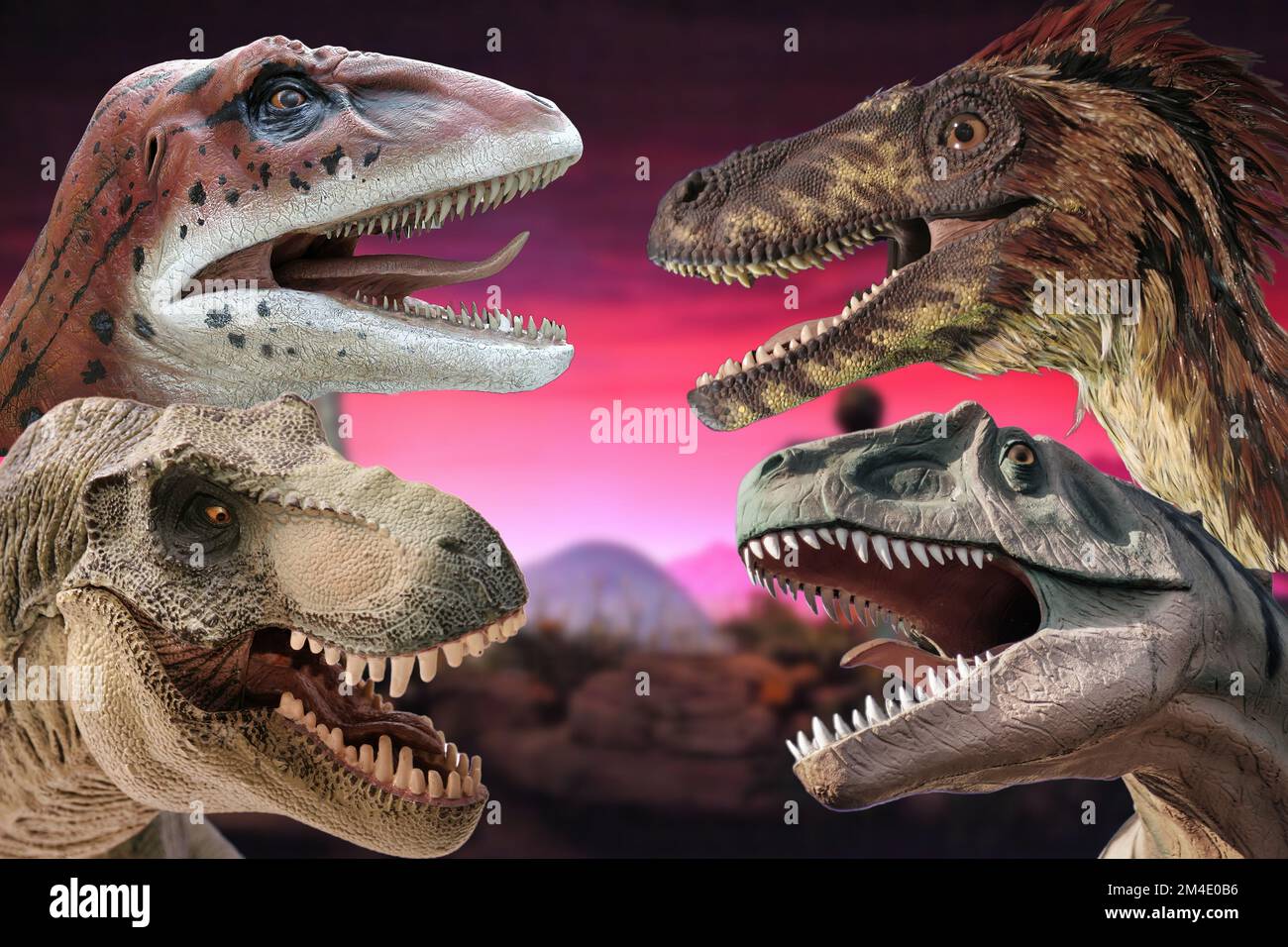 Realistic reconstruction of some dinosaur species Stock Photo - Alamy