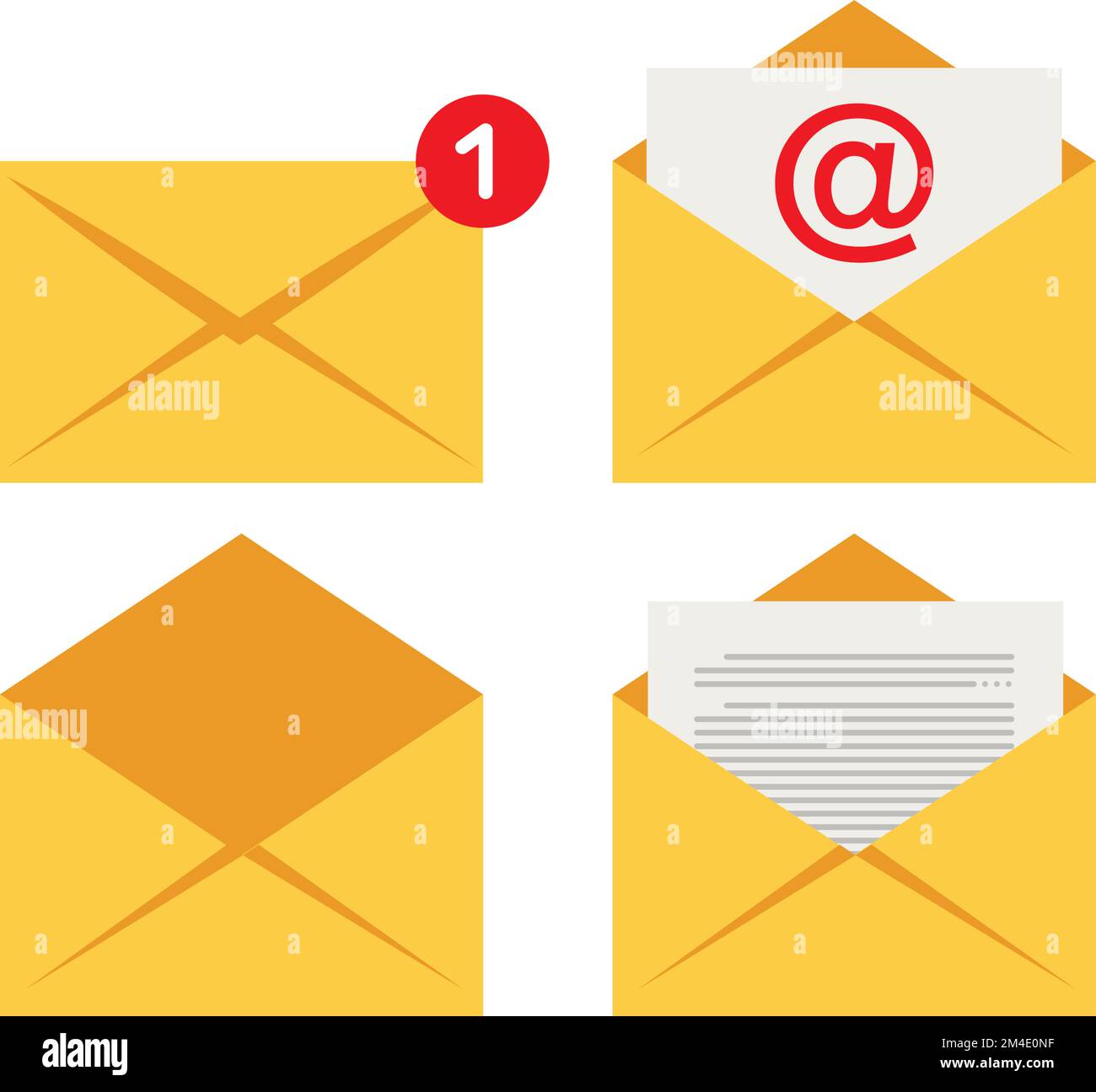Mail icon. Concept of incoming email message. Symbol or SMS ...