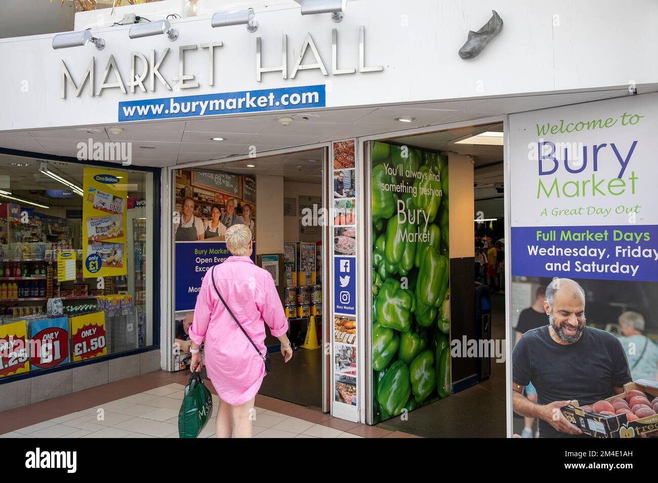 Bury town centre Greater Manchester model released woman enters market ...