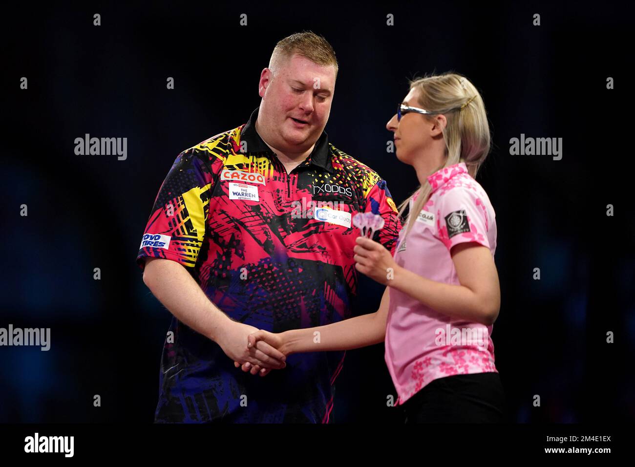 England's Ricky Evans celebrate victory over England's Fallon Sherrock ...