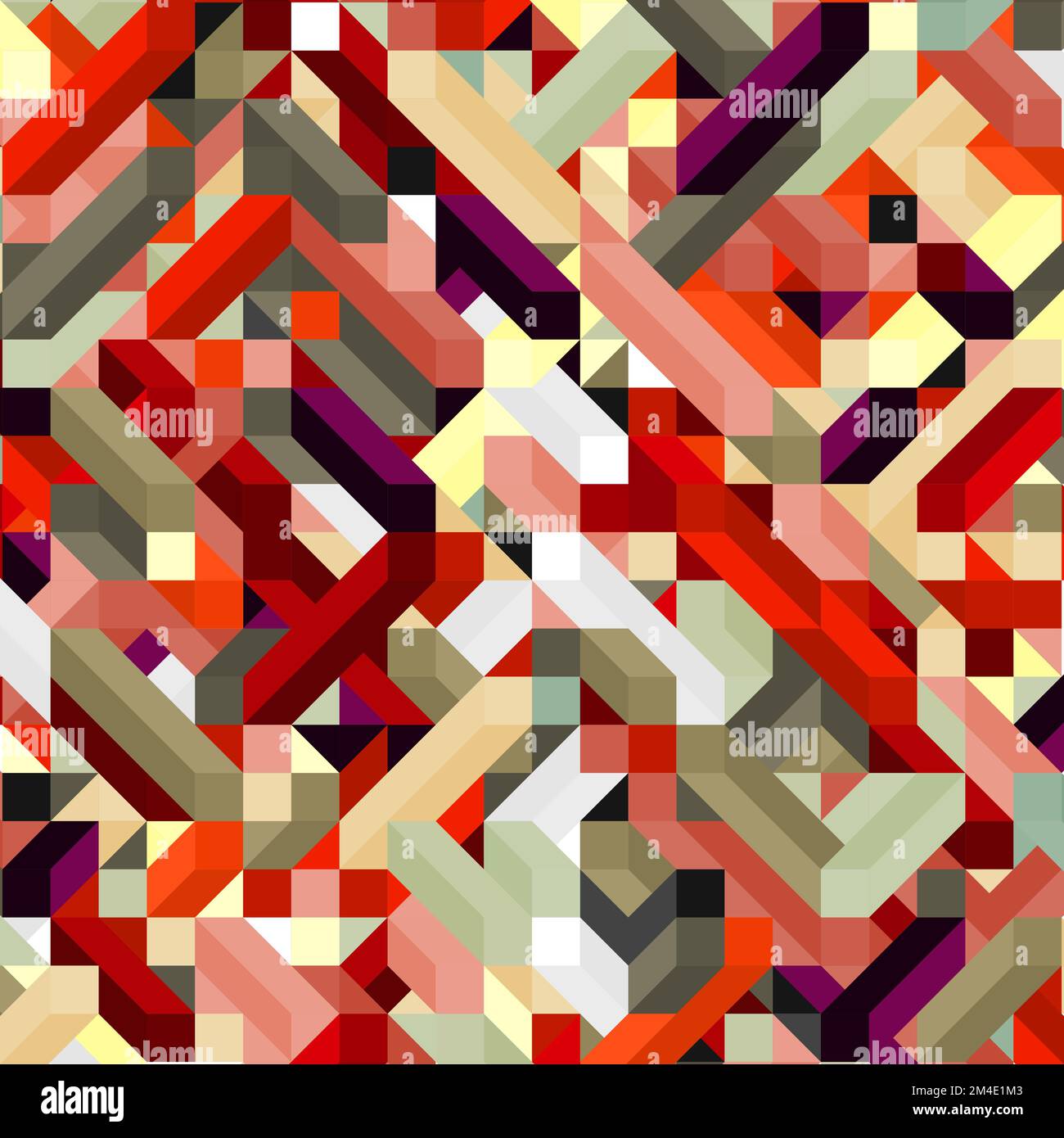Color Dimonds illusion background generative pattern illustration Stock ...