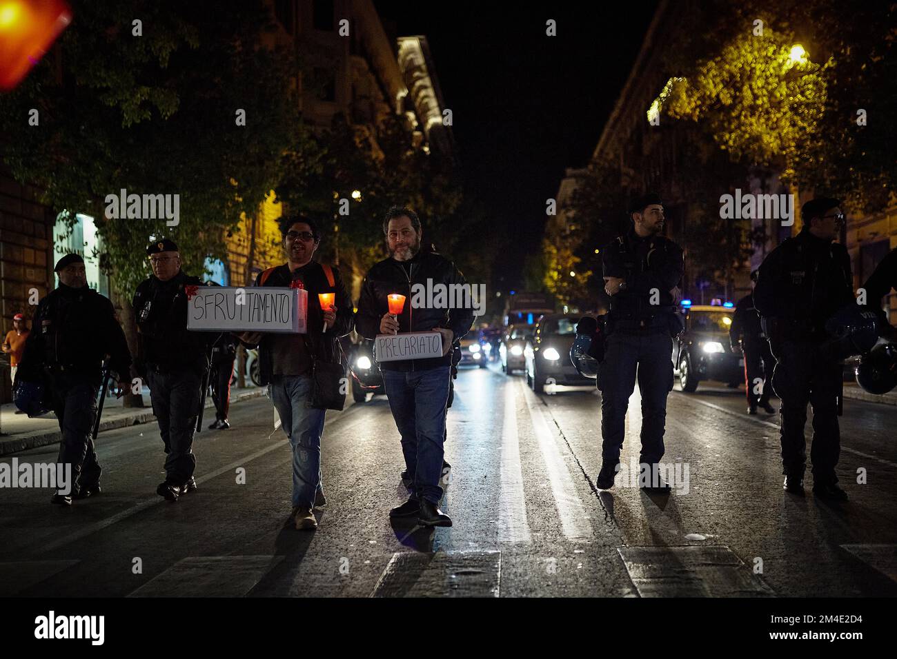 Palermo, Sicily, Italy. 20th Dec, 2022. Torchlight procession through ...