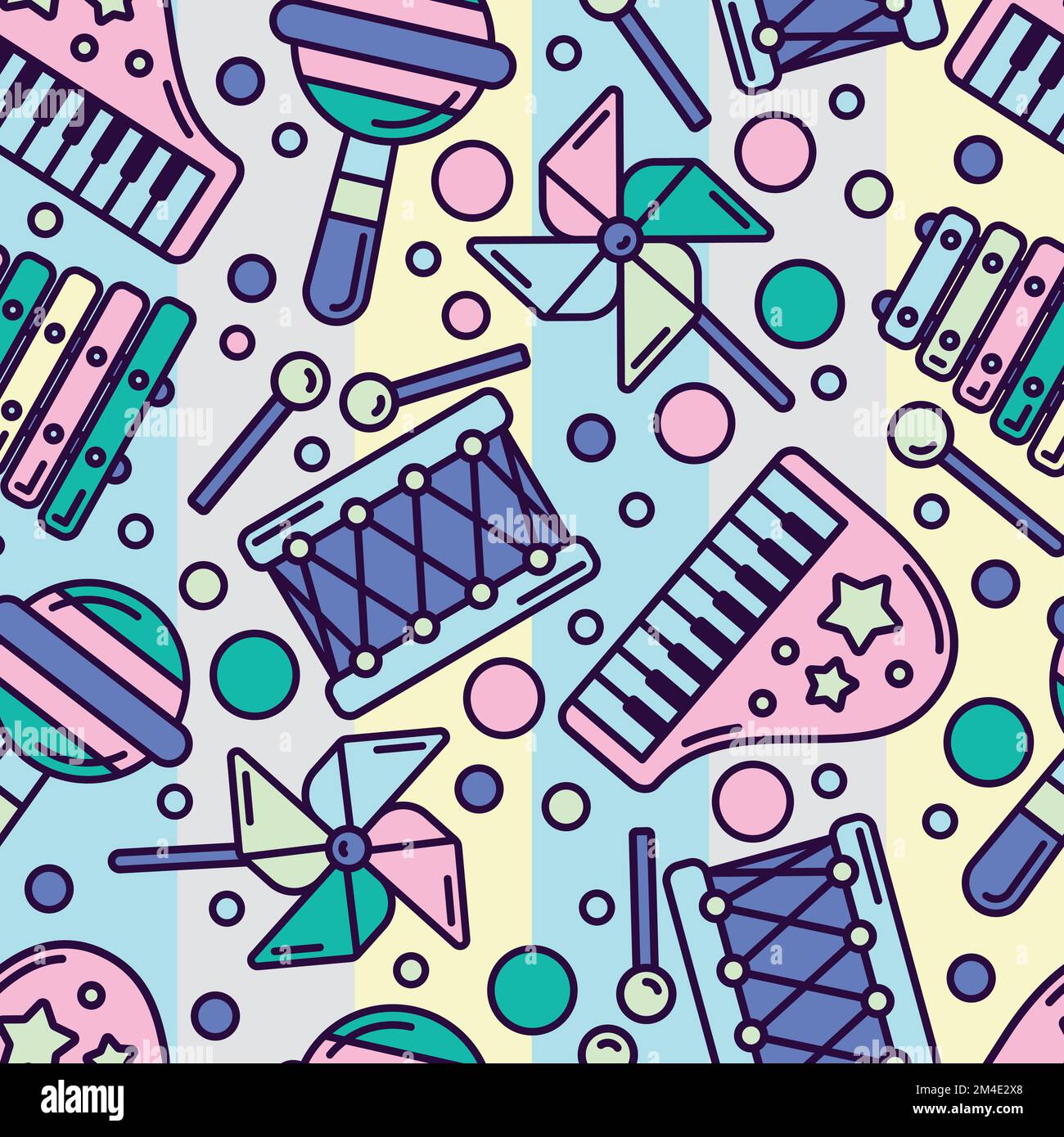 Seamless pattern background with toy icons Vector Stock Vector Image ...