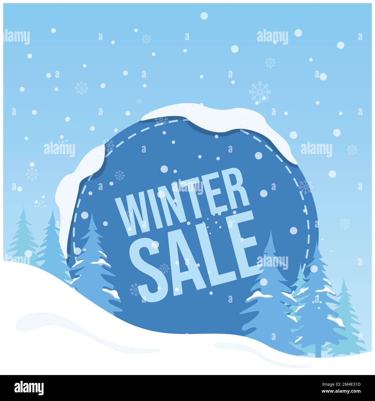 Winter sale poster design with snowflakes Free Vector. Winter sale ...