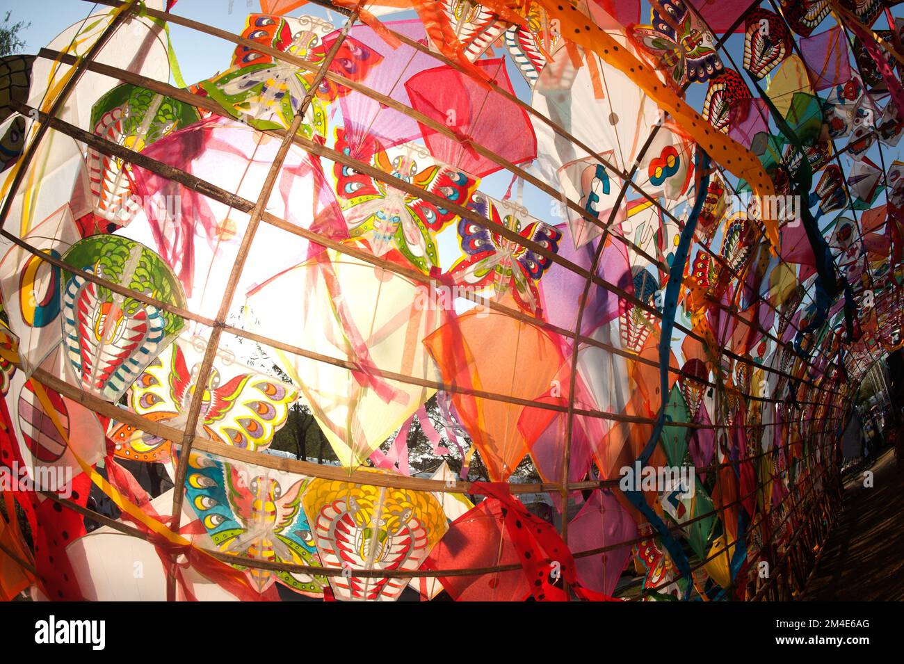 Colorful Thai kites texture and background Stock Photo - Alamy