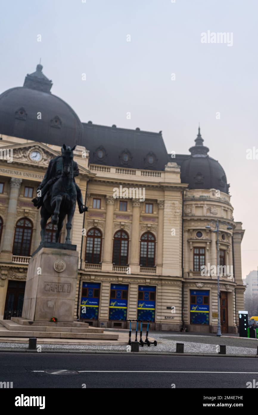 The National Library located on Calea Victoriei in Bucharest, Romania ...
