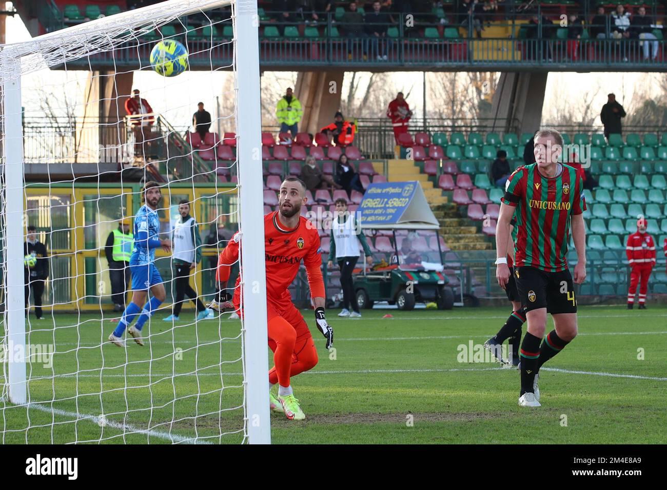Libero Liberati stadium, Terni, Italy, December 18, 2022, the ball hits ...
