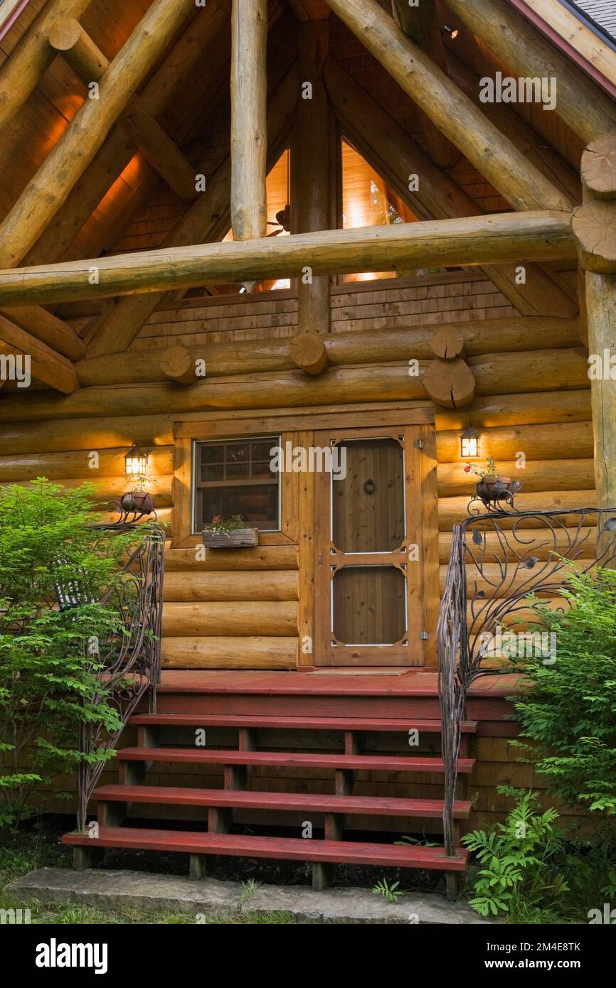 Log Home Front Porch Lights