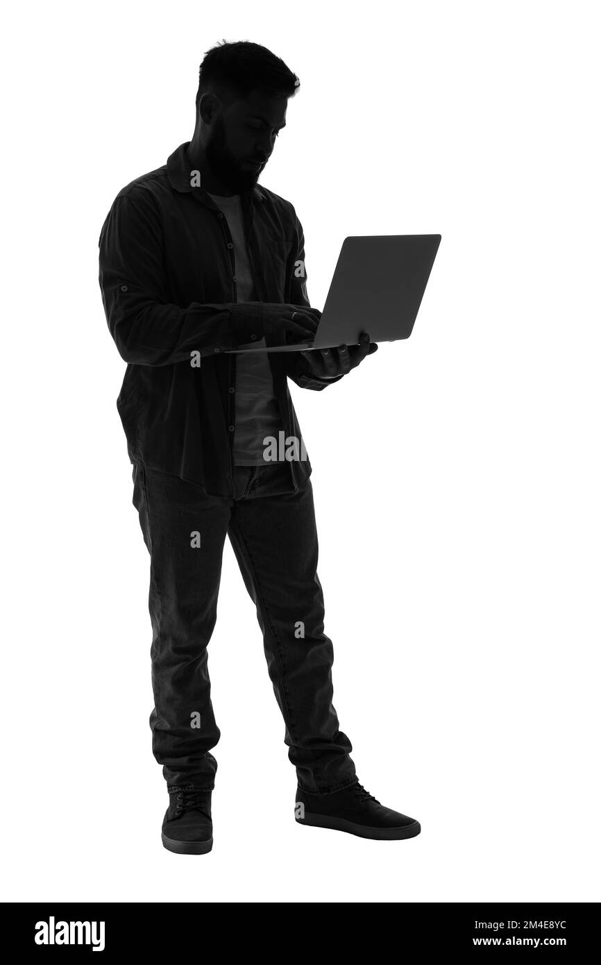 Man freelance laptop Black and White Stock Photos & Images - Alamy