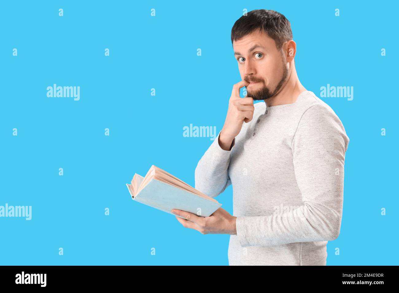 Sad story emotional book man hi-res stock photography and images - Alamy