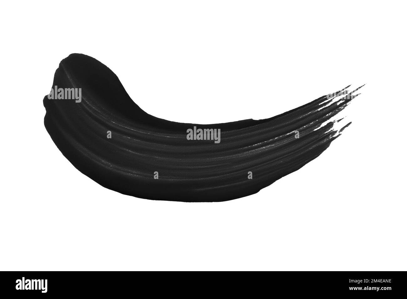 texture brushstroke of black color paint on white background isolated ...