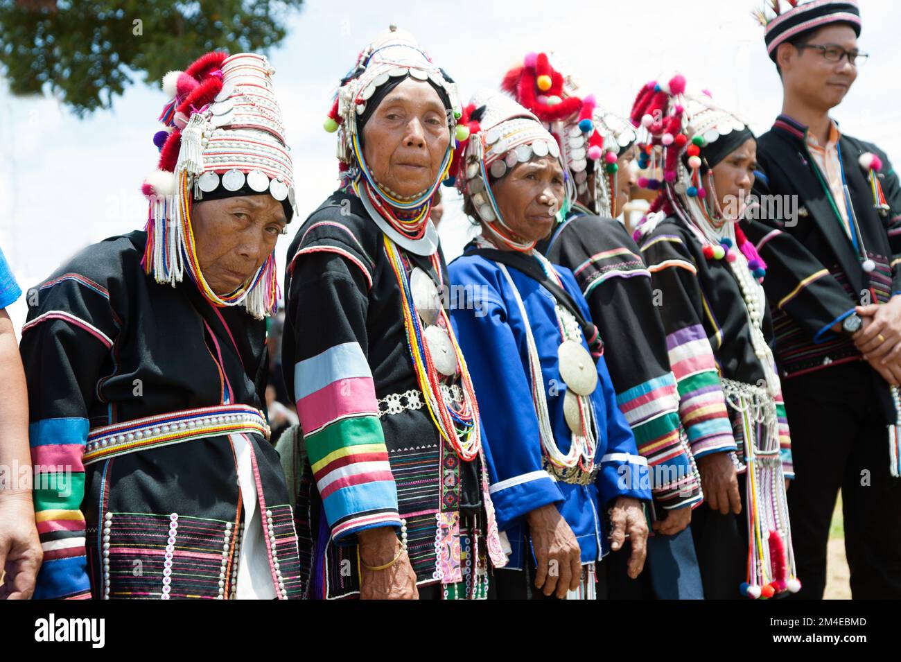 Traditional dance of Akha hill tribe minority in swing festival ...
