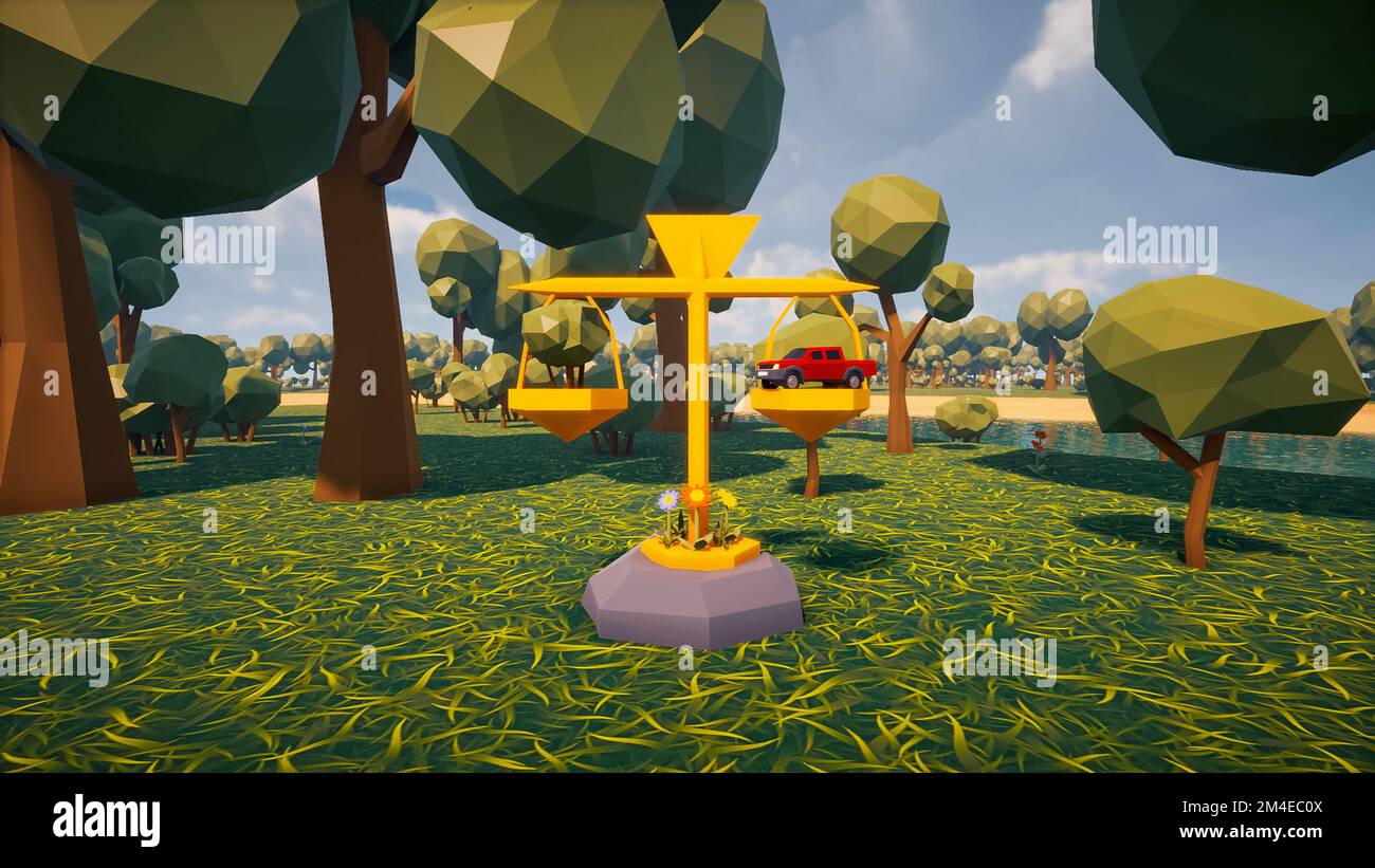 3D Render Polygon Background to ecology and sustainable development ...
