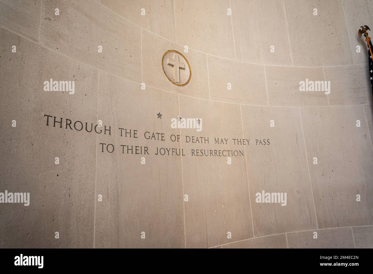 Inside walls in the Chapel at the Normandy American Cemetery and ...
