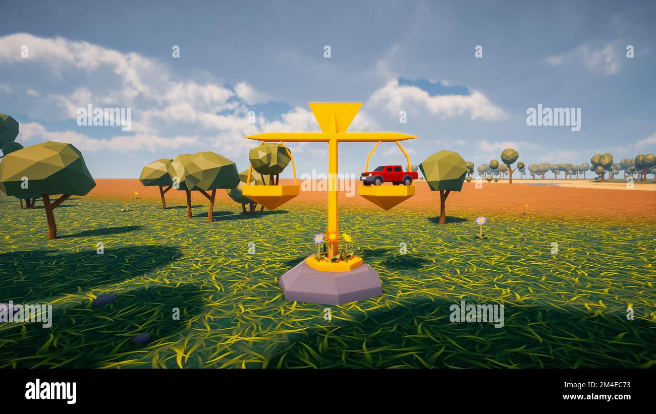 3D Render Polygon Background to ecology and sustainable development ...