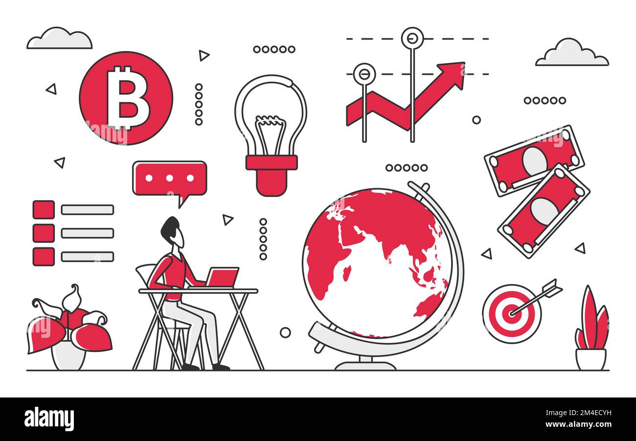 Cryptocurrency stock market. Trading market, digital business ...