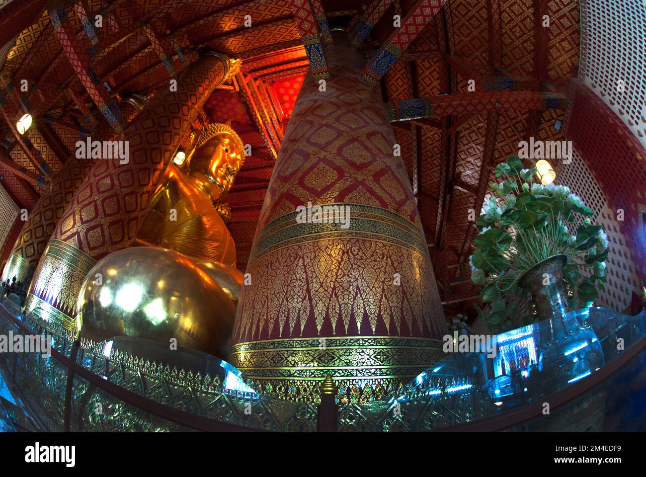 Luang Pho Tho Located Ayutthaya in Wat Phanan Choeng Buddhist temple a ...
