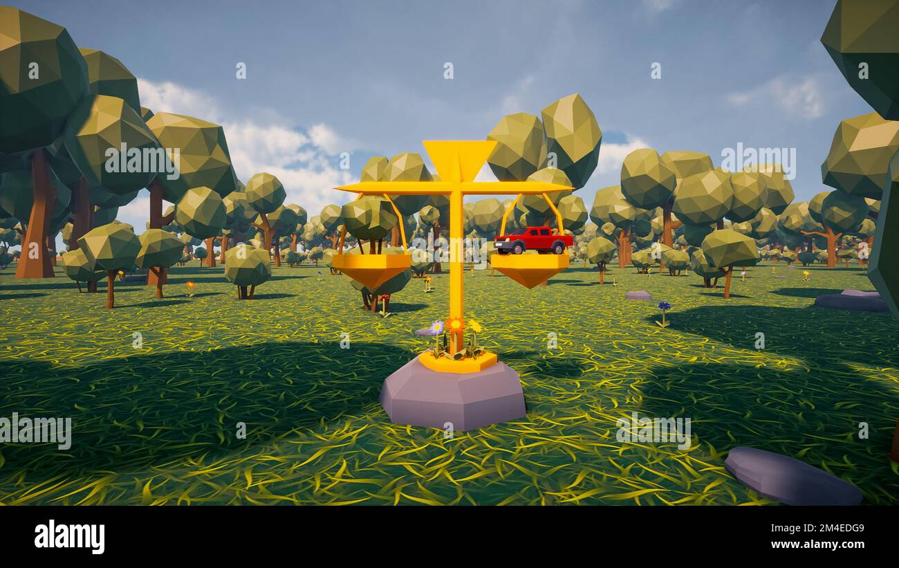 3D Render Polygon Background to ecology and sustainable development ...
