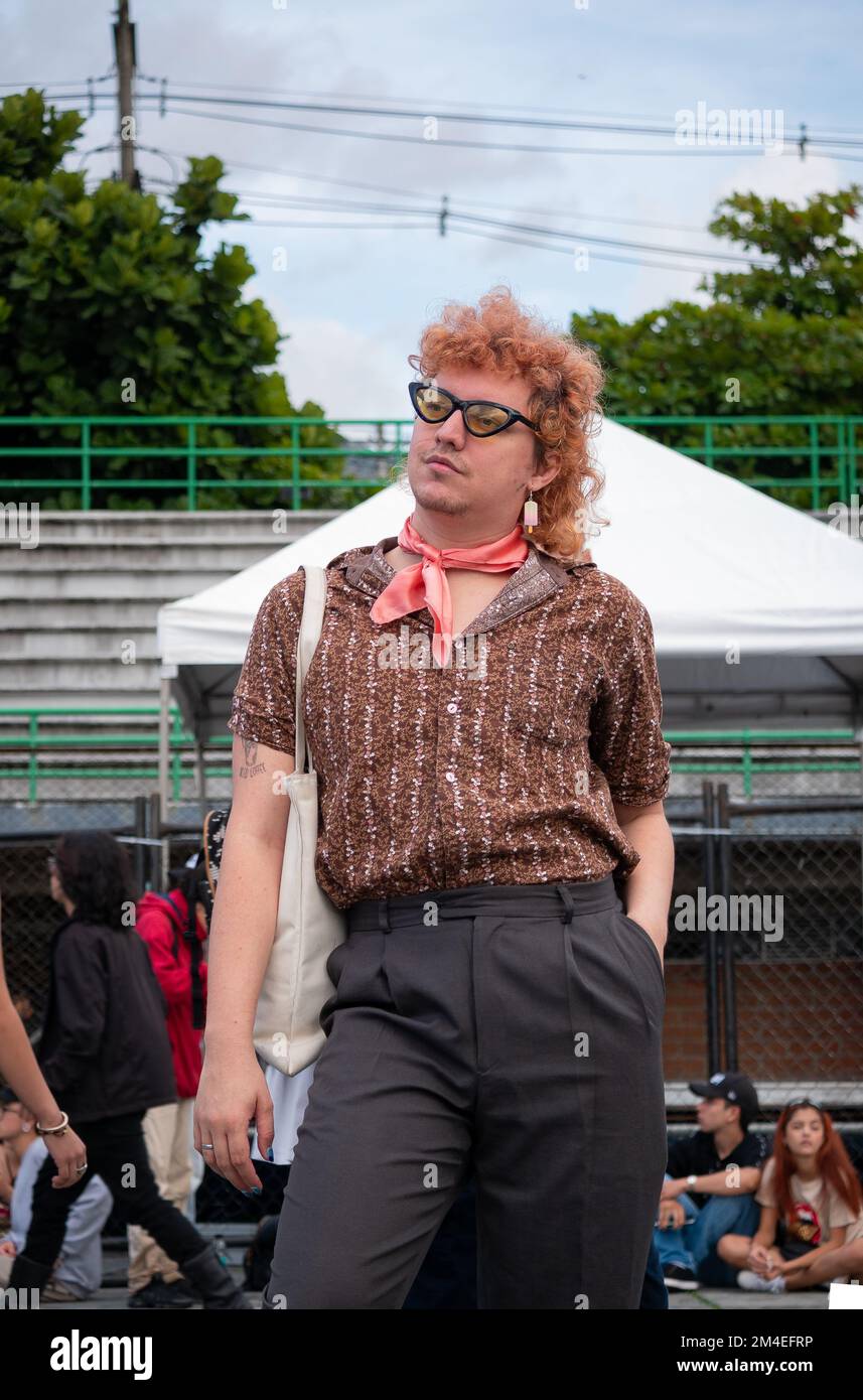 Medellin, Antioquia, Colombia - November 14 2022: A Young Colombian Man ...