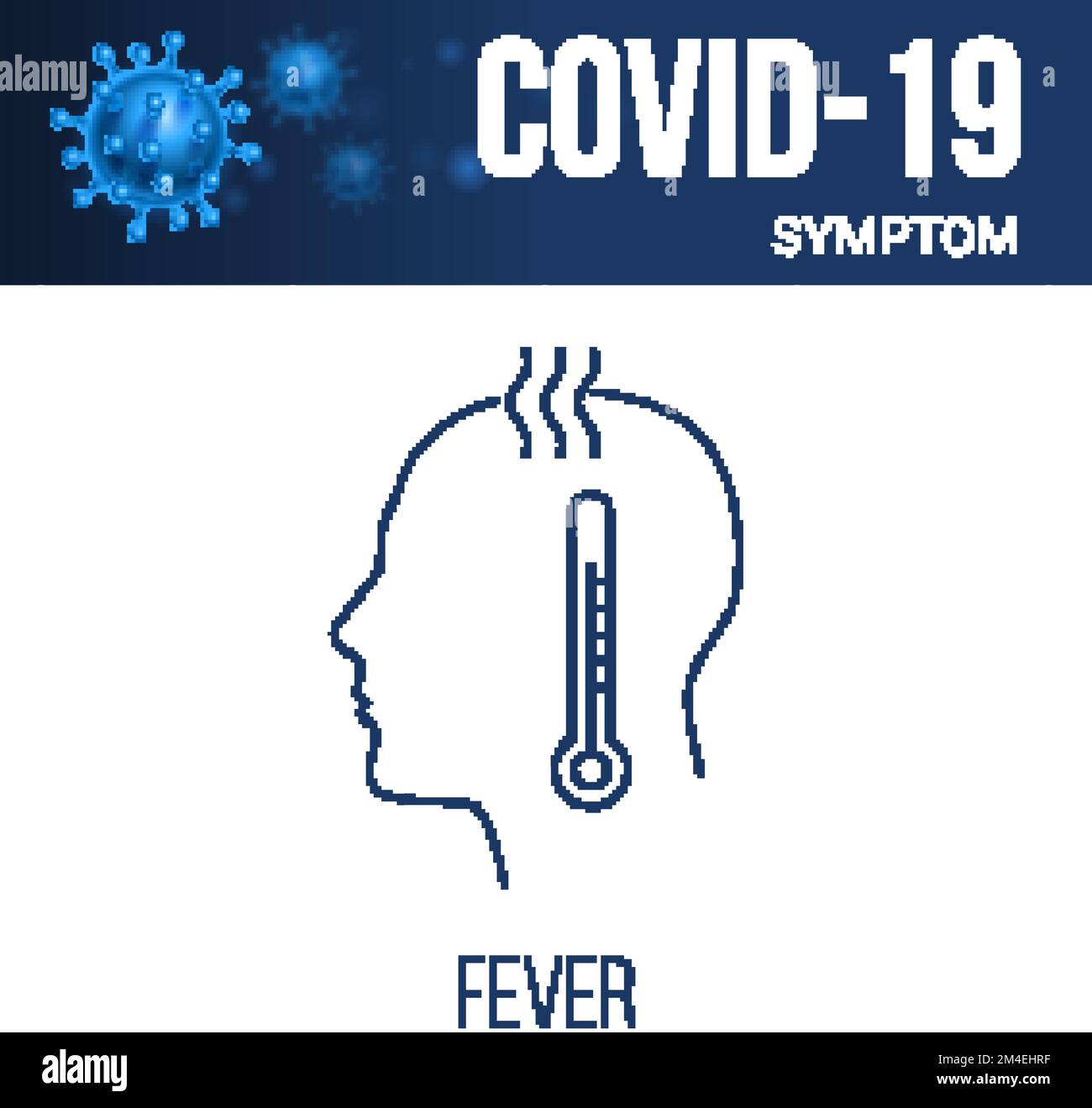 Coronavirus Symptoms Icon. Fever Linear Symbol Design from Diseases ...