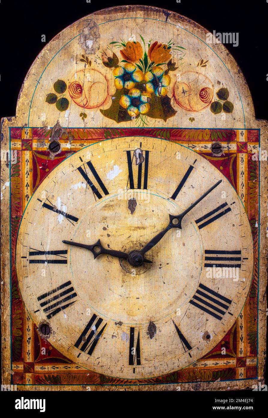 Rustic Folk Art Clock Stock Photo - Alamy