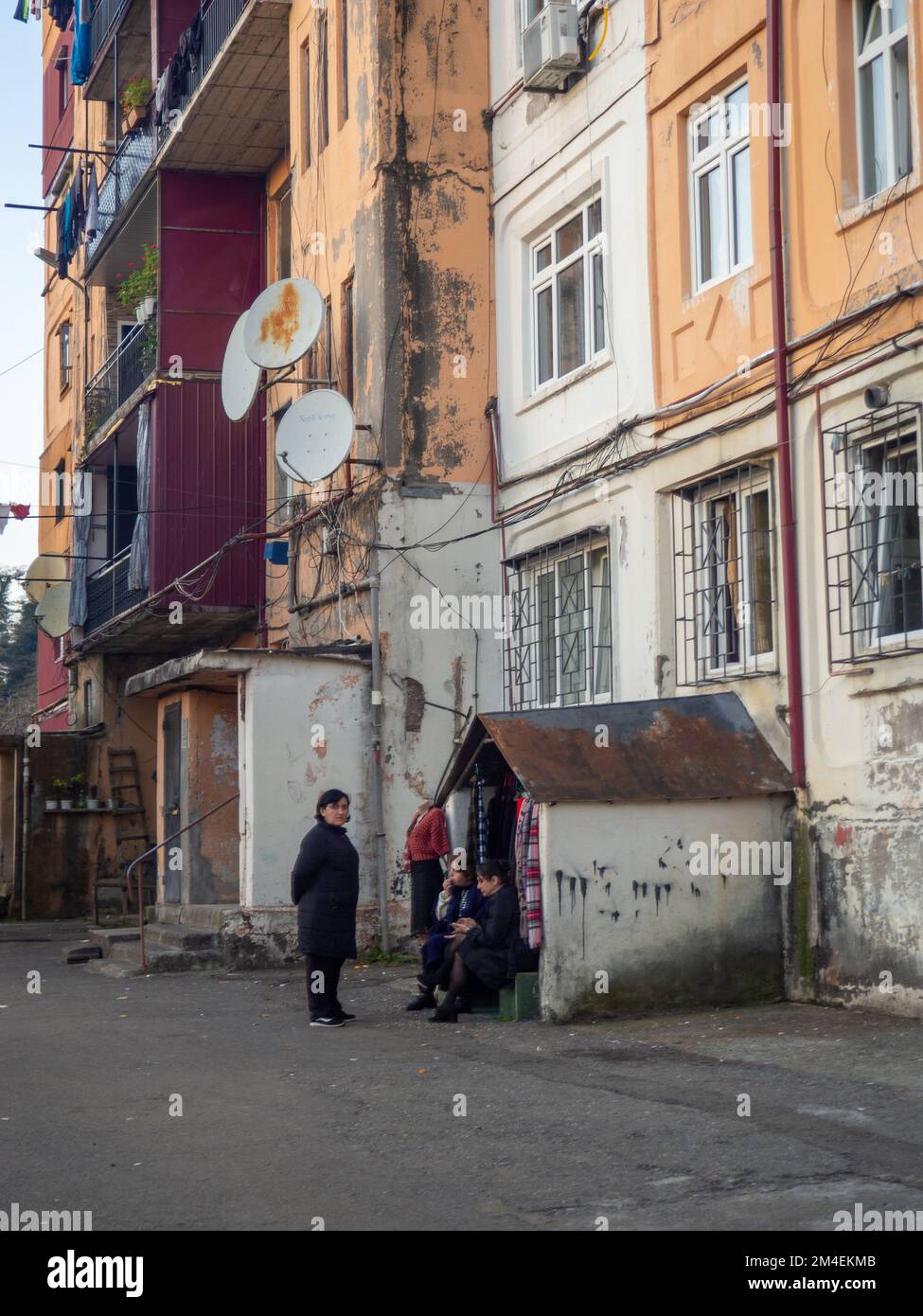 Batumi, Georgia. 12.01.2022 Cozy courtyard in Batumi. At a small ...