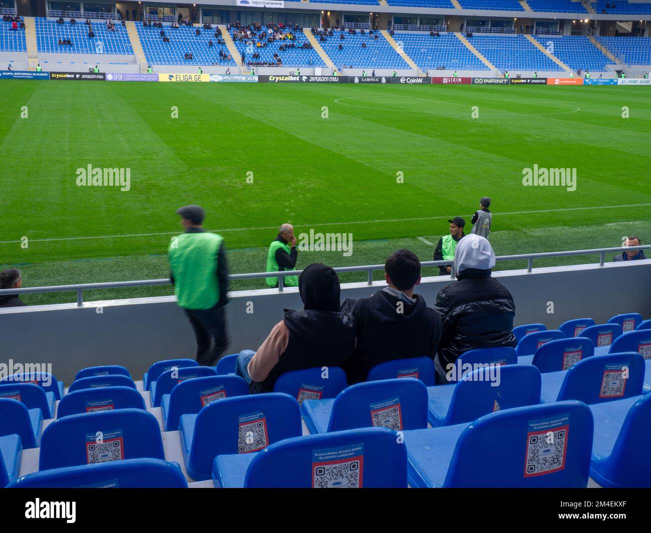 Batumi, Georgia. 12.03.2022 At the stadium before the match. Half empty ...