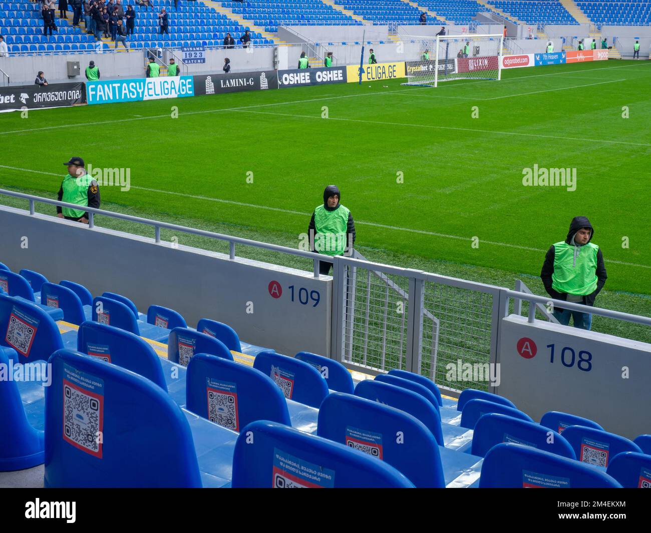 Batumi, Georgia. 12.03.2022 At the stadium before the match. Half empty ...