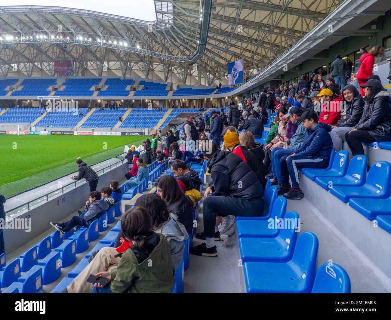 Batumi, Georgia. 12.03.2022 At the stadium before the match. Half empty ...