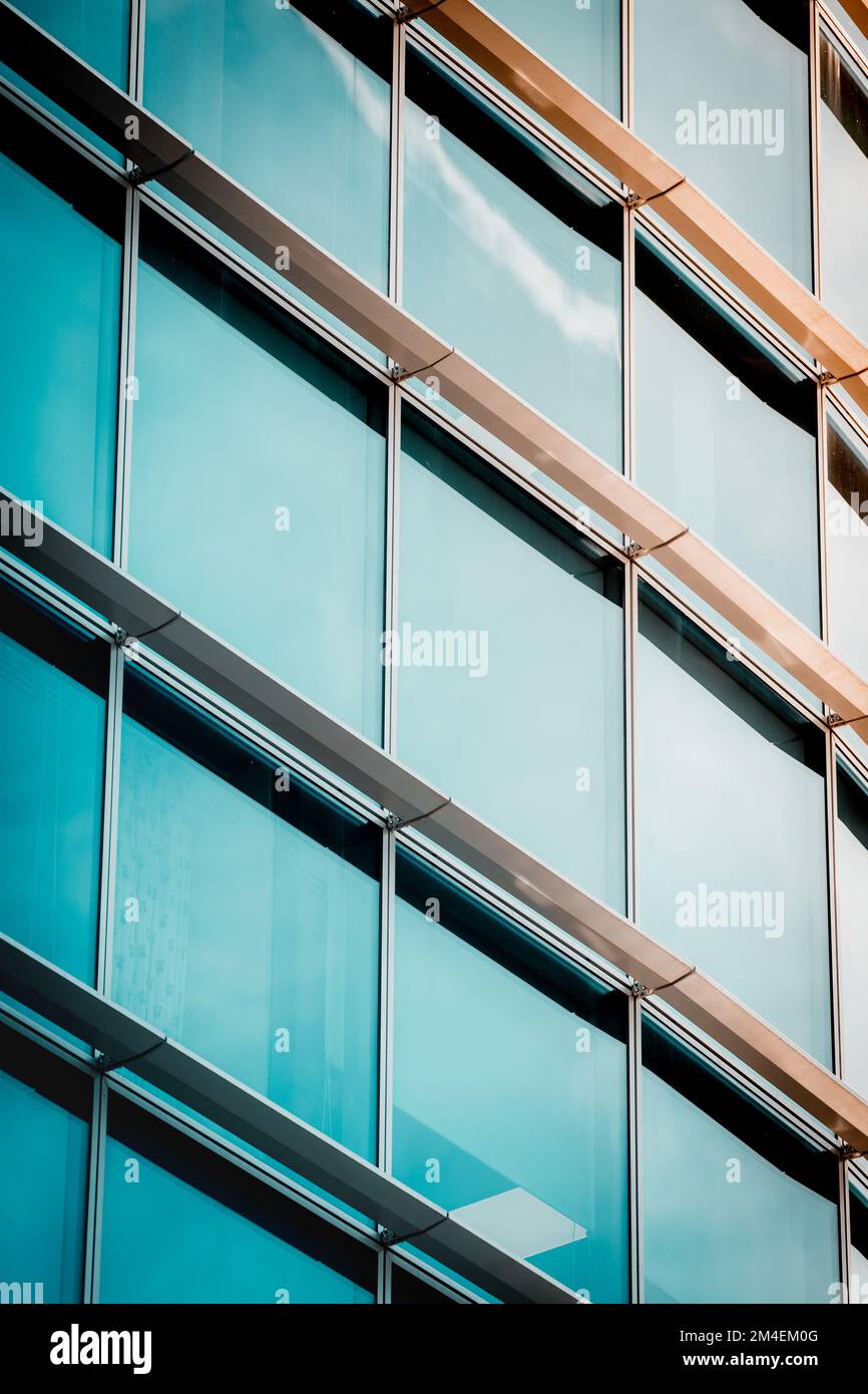 Modern Business Office Building Windows Pattern with Blue Sky ...