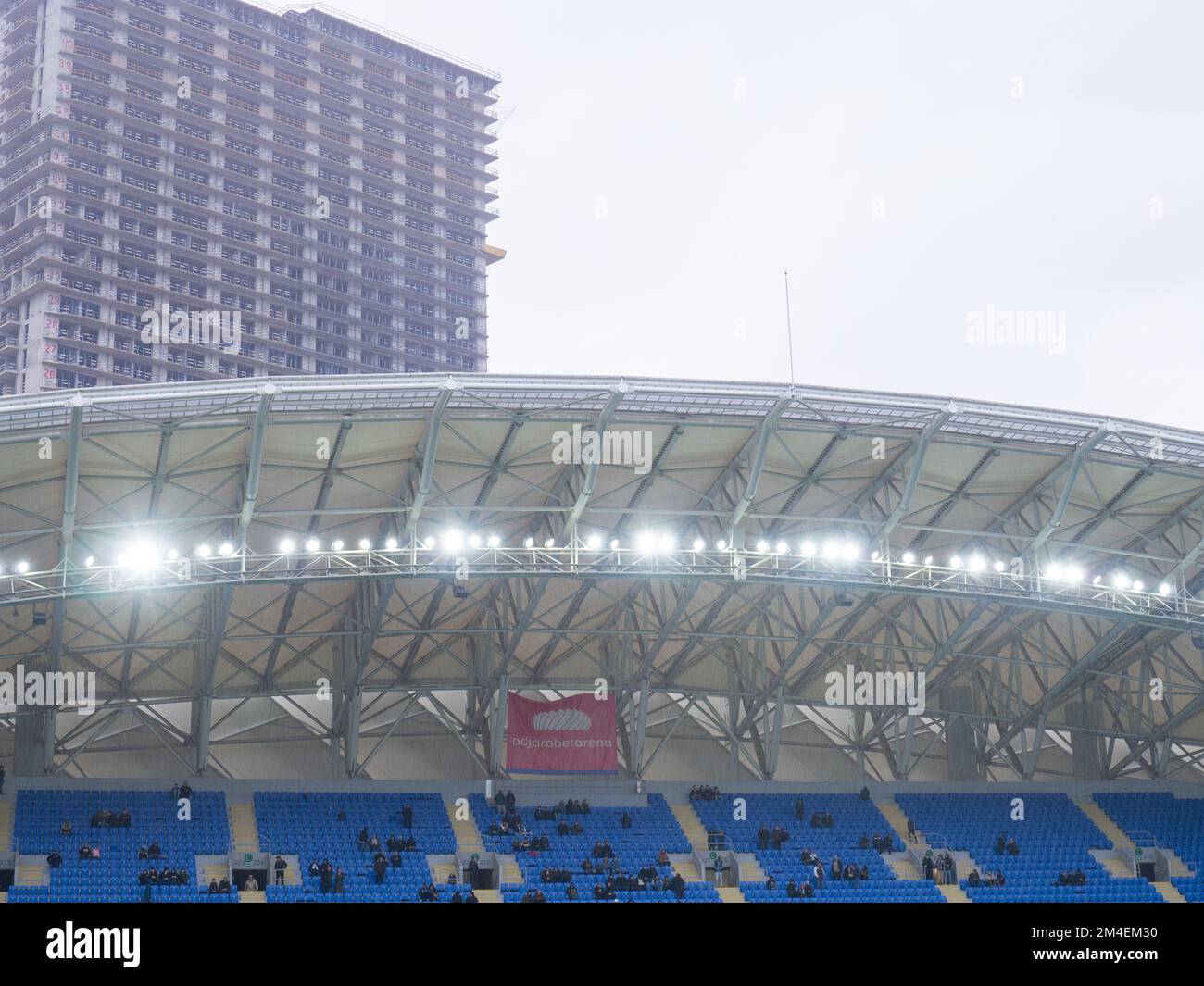 Batumi, Georgia. 12.03.2022 Arch of the stadium. Engineering design ...