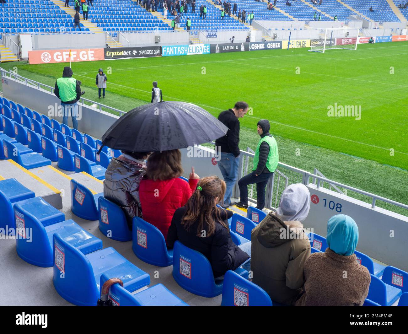 Batumi, Georgia. 12.03.2022 At the stadium before the match. Half empty ...