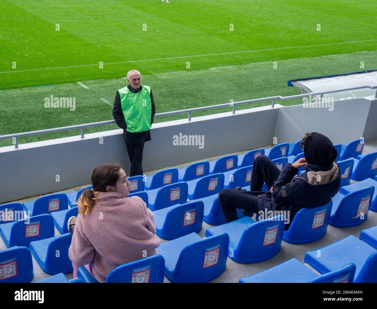 Batumi, Georgia. 12.03.2022 At the stadium before the match. Half empty ...