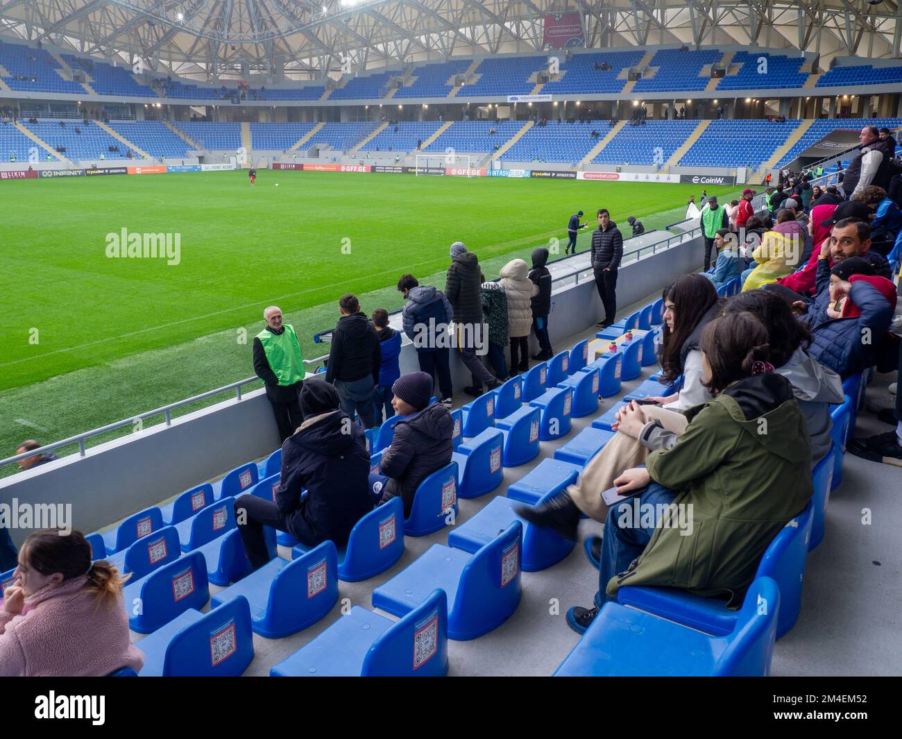 Batumi, Georgia. 12.03.2022 At the stadium before the match. Half empty ...