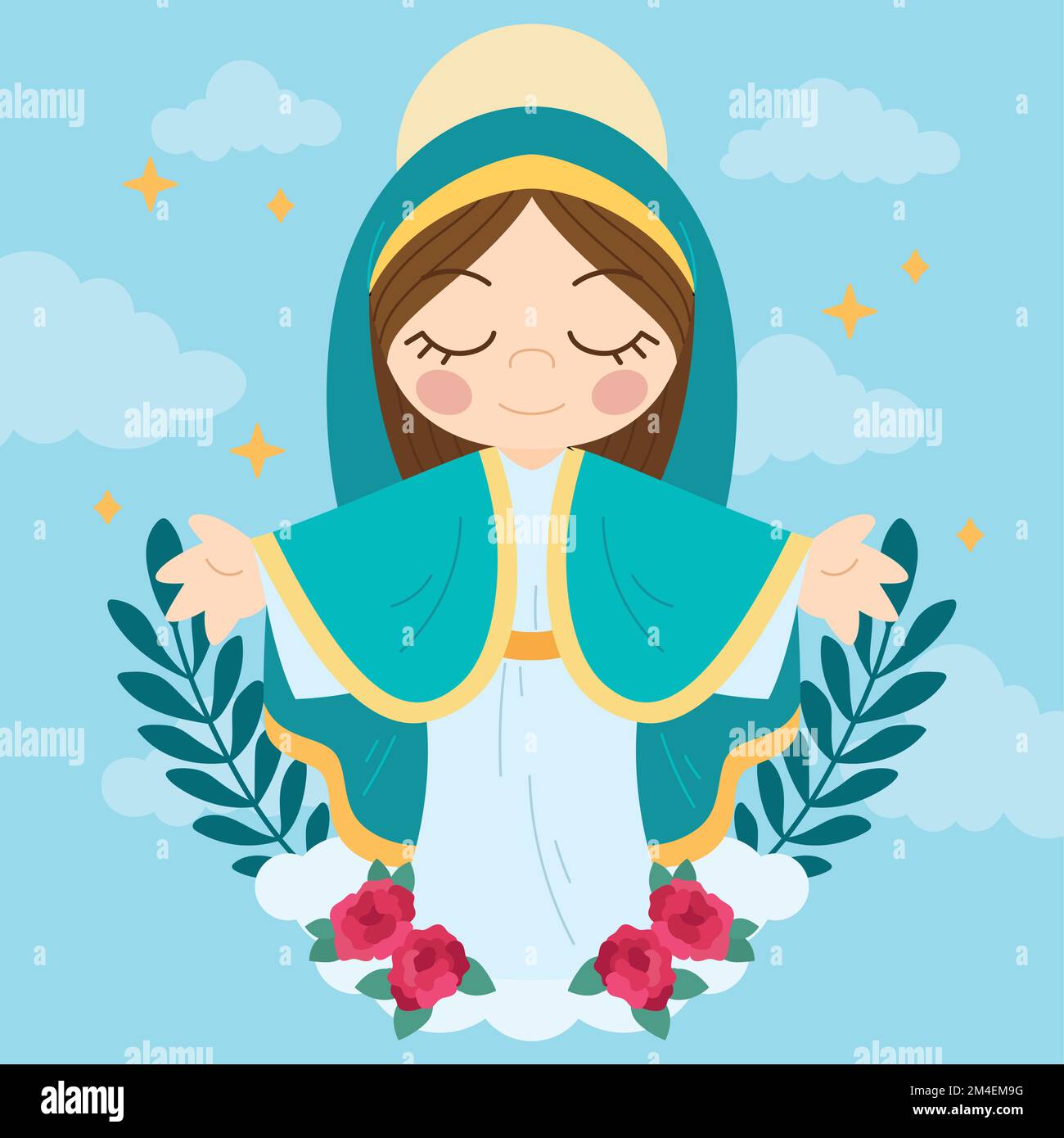 Isolated cute virgin mary character Vector Stock Vector Image & Art - Alamy