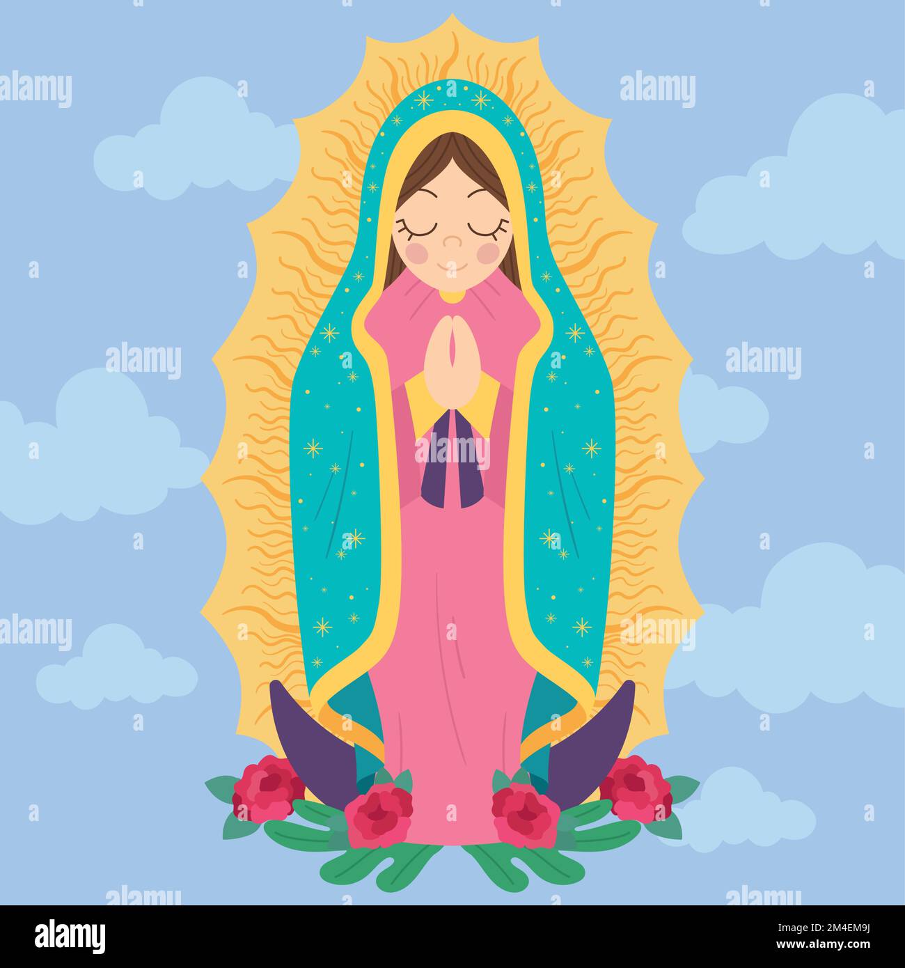 Isolated cute virgin mary character Vector Stock Vector Image & Art - Alamy