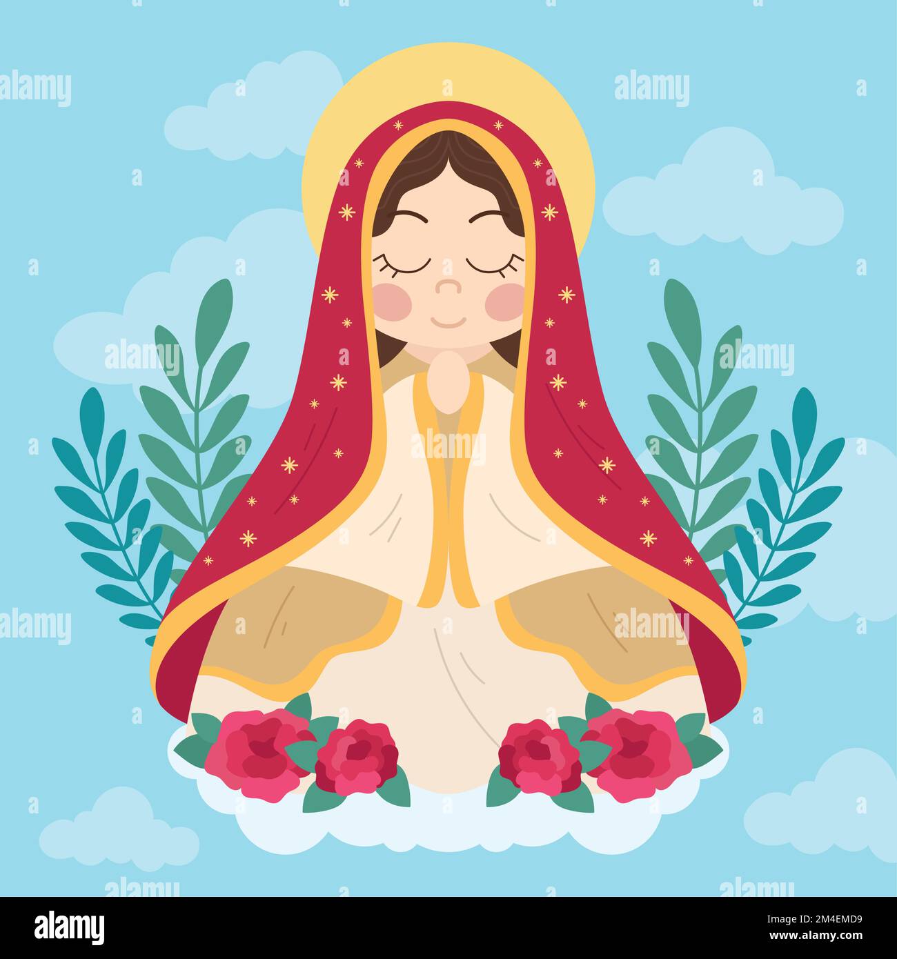 Isolated cute virgin mary character Vector Stock Vector Image & Art - Alamy
