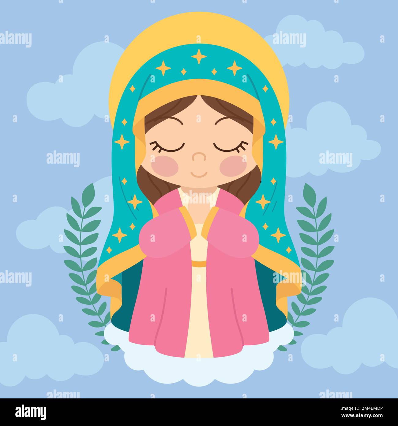 Isolated cute virgin mary character Vector Stock Vector Image & Art - Alamy