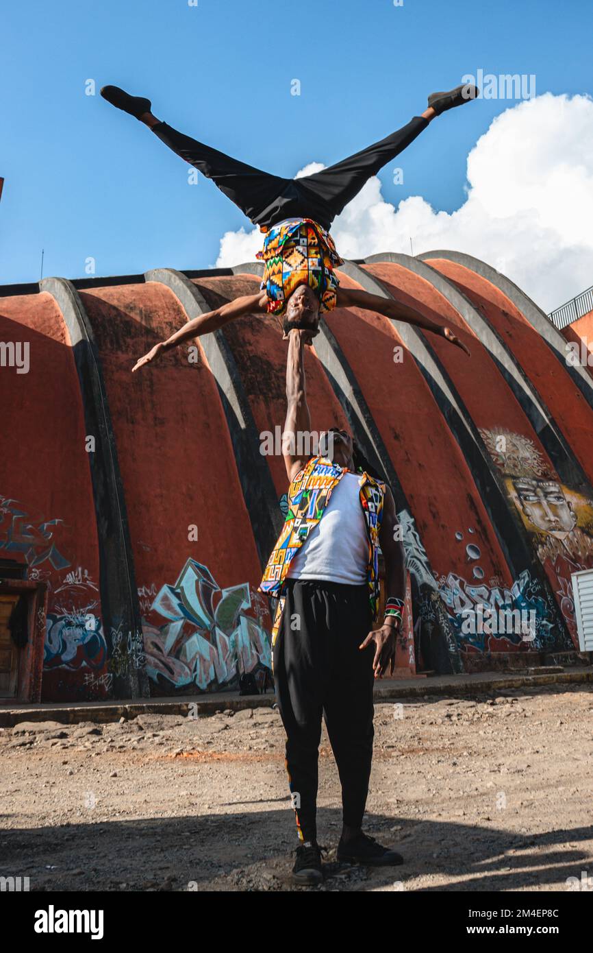 The Kenyan creative arts acrobat dancers performing outdoors Stock ...
