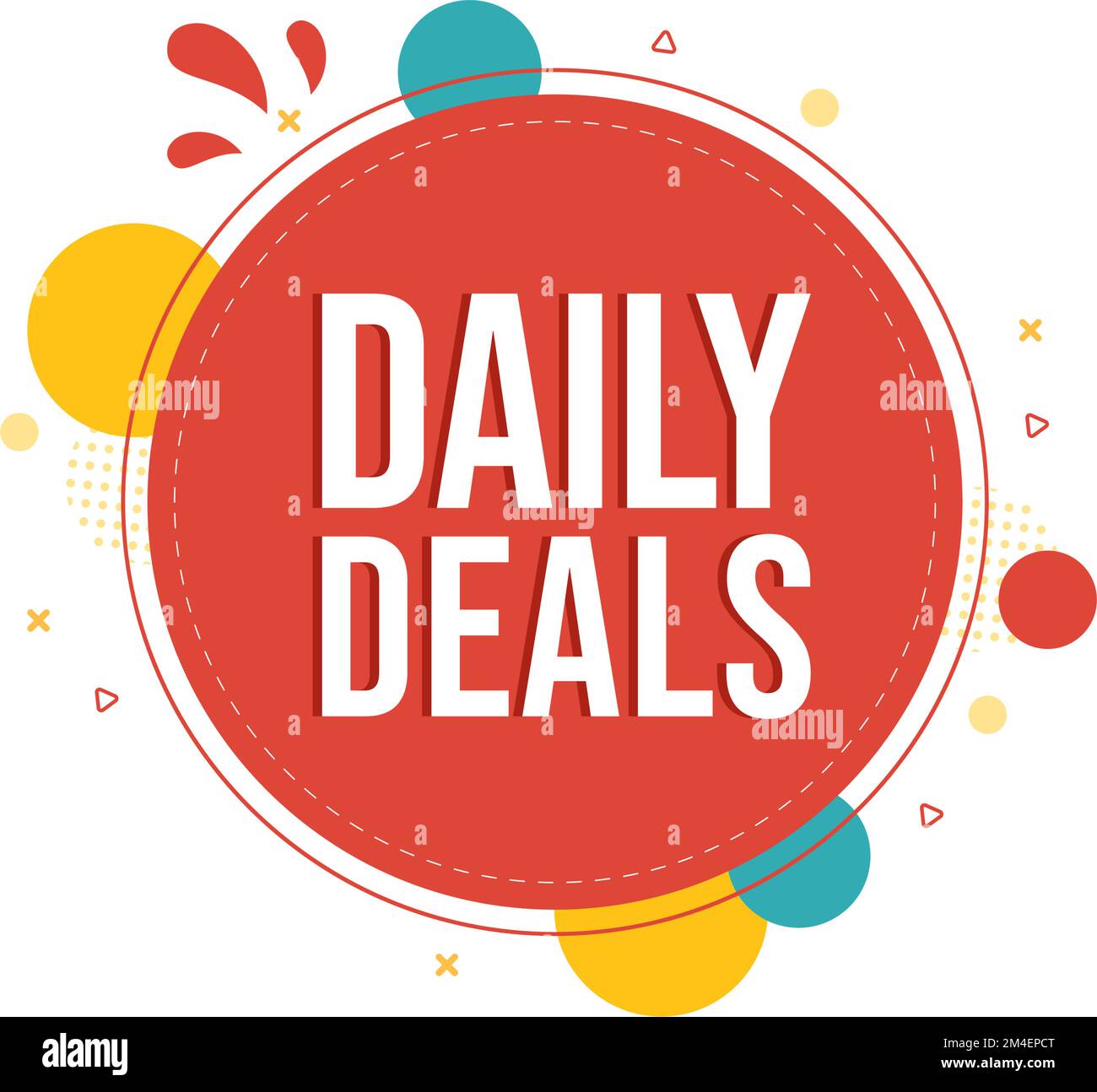 Daily Deals of The Day with Decorative Lettering Text Style for Poster ...