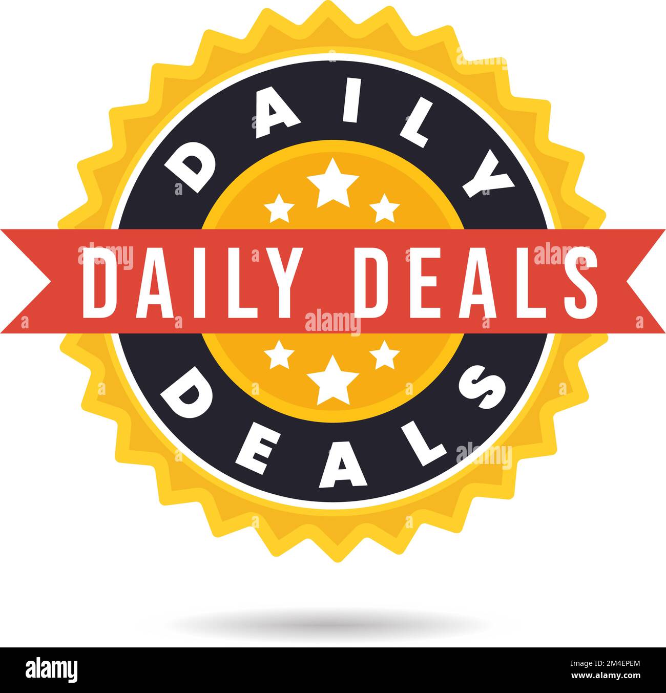 Daily Deals of The Day with Decorative Lettering Text Style for Poster or Label in Flat Cartoon ...