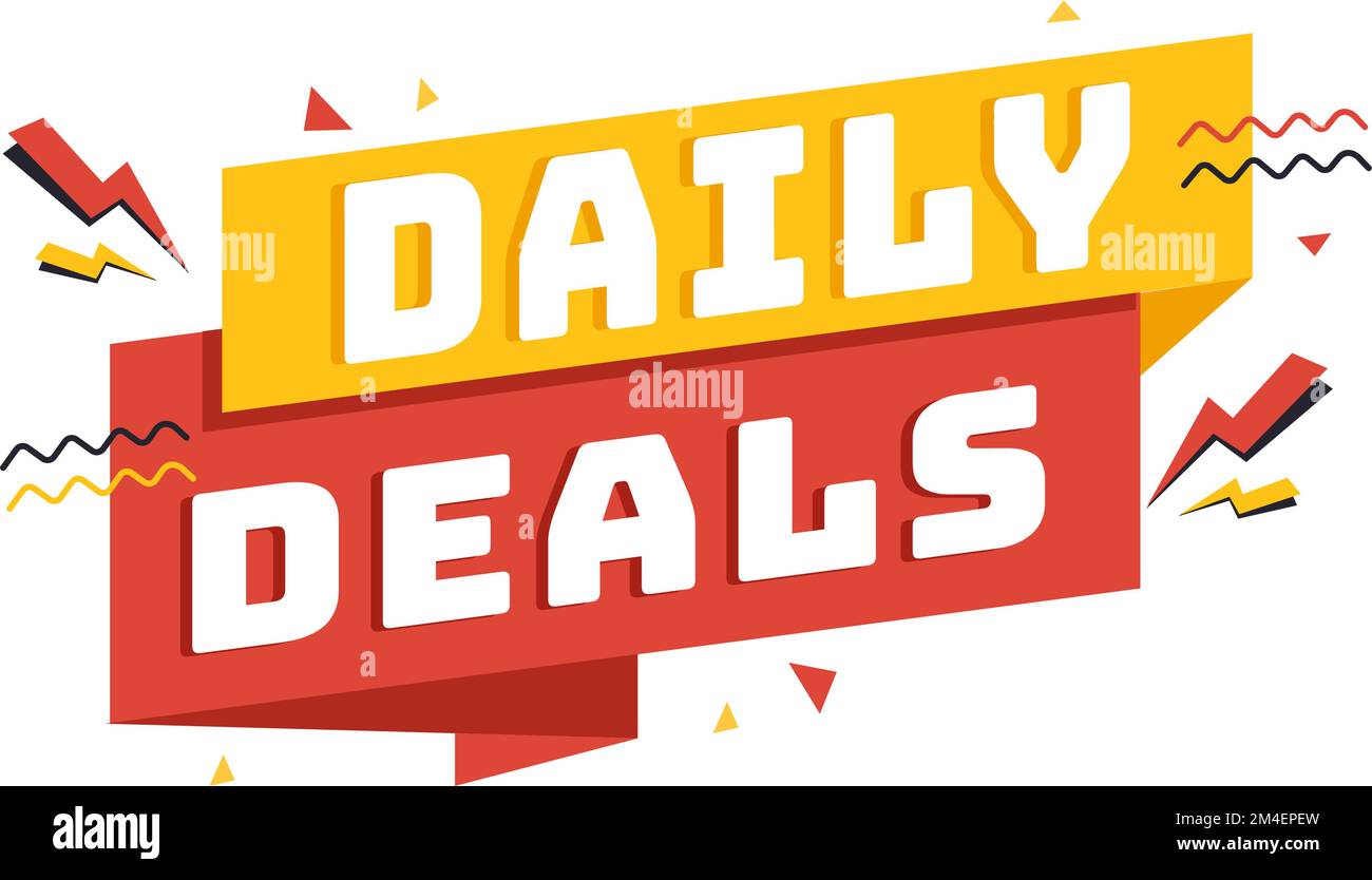 Daily Deals of The Day with Decorative Lettering Text Style for Poster ...