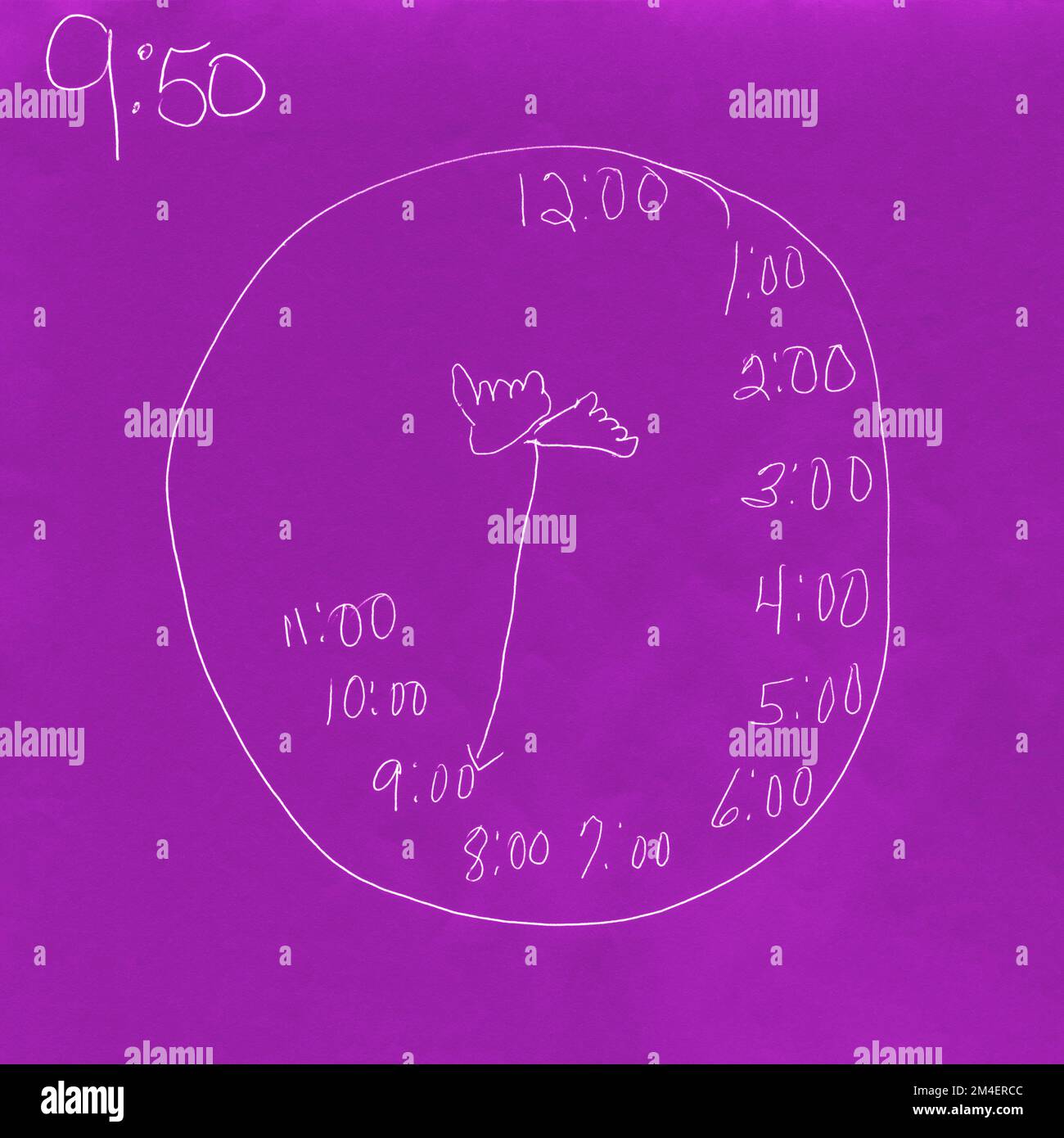 Clock drawn by a patient with Alzheimer's disease Stock Photo - Alamy