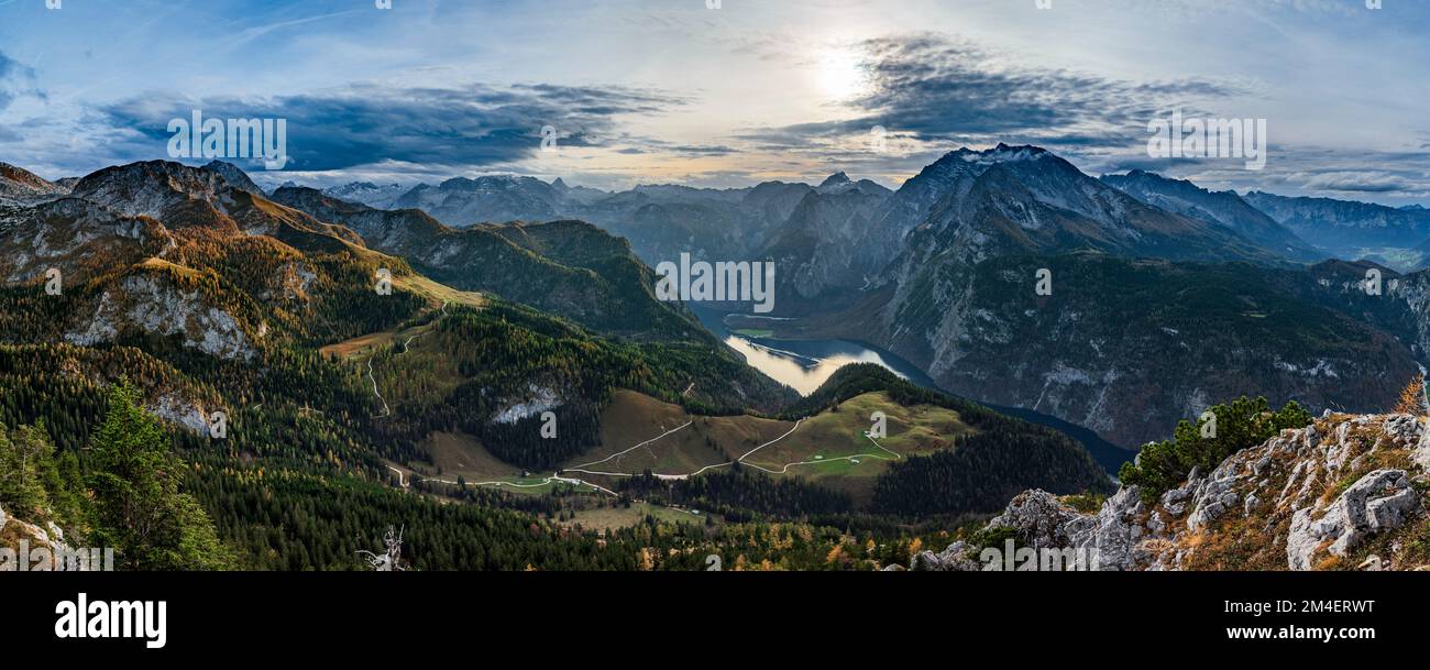 Sunset over mountains and Alpine lake, Bavaria, Germany Stock Photo - Alamy
